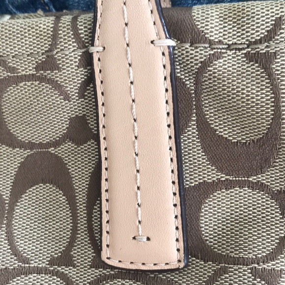 Coach | Bags | Coach Signature Purse In Tan Trimmed W Python | Poshmark